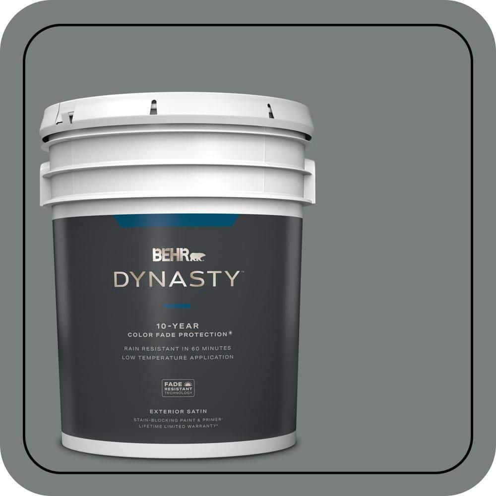 BEHR DYNASTY 5 gal. #PPU25-18 Shutter Gray Satin Enamel Exterior Stain ...
