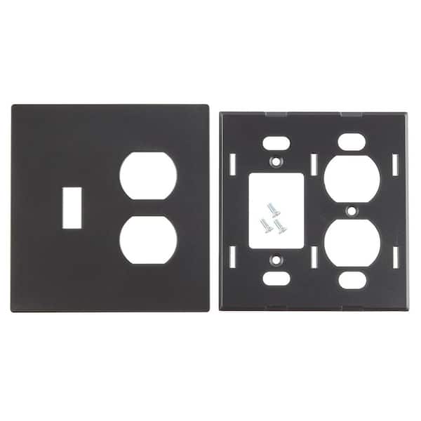 Hampton Bay Maple Hill Black 2-Gang 1-Toggle / 1-Duplex Plastic Wall ...