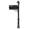 QualArc Lewiston Equine Black Post Mount Non-Locking Mailbox LMPST-701 ...