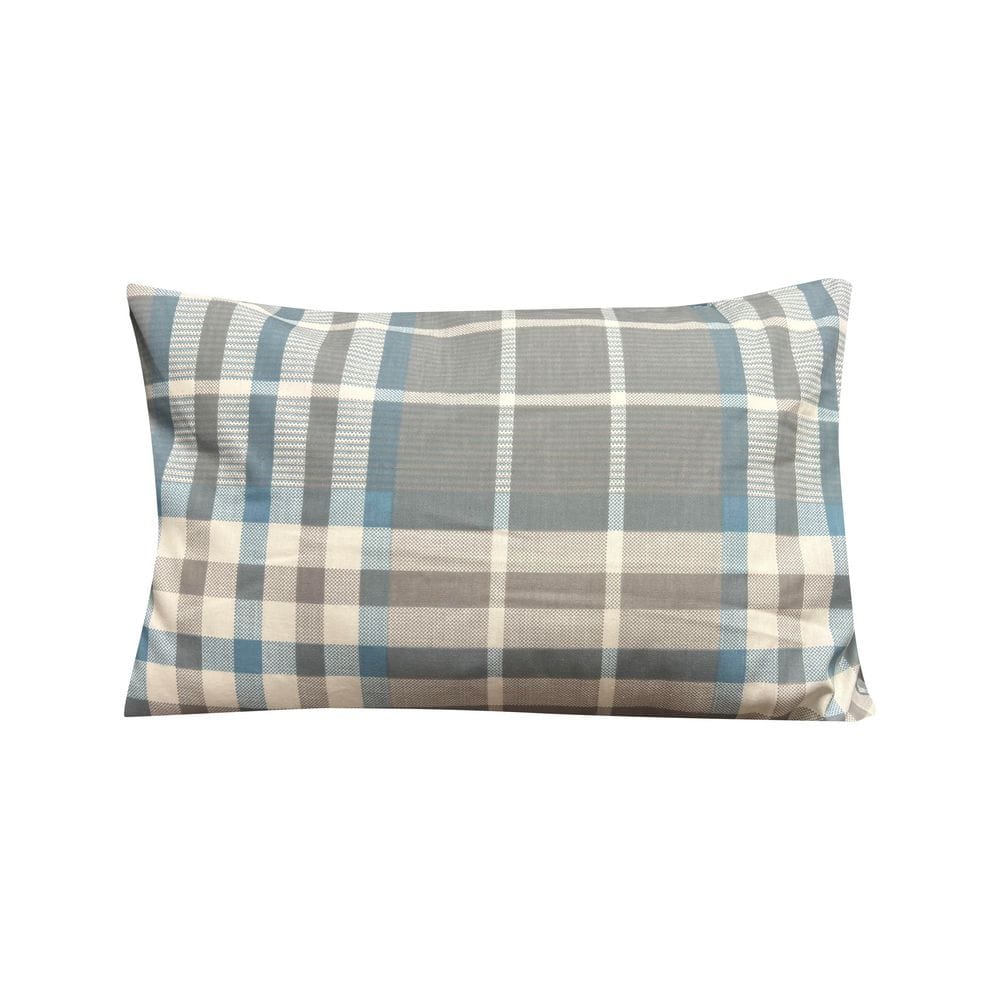 Disc-O-Bed 6 in. H x 11.5 in. W x 17 in. L Ocean Plaid Camping Pillow ...