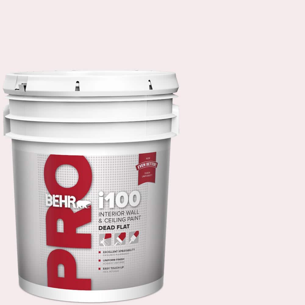 BEHR PRO 5 gal. #100A-1 Barely Pink Dead Flat Interior Paint PR10505 ...