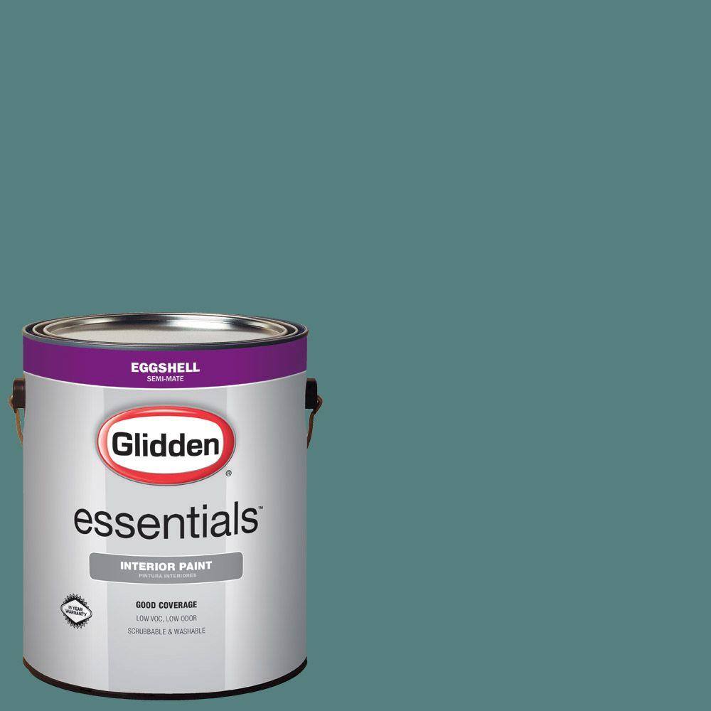 Glidden Essentials 1 gal. #HDGB26 Teal Lagoon Eggshell Interior Paint ...
