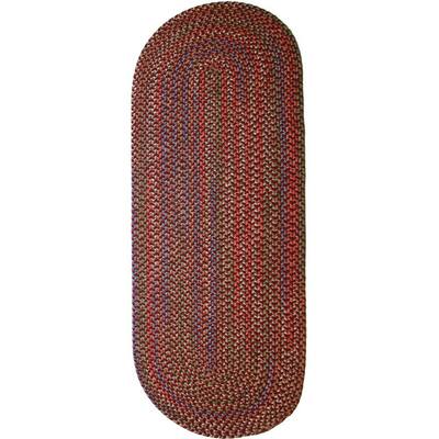 Rhody Rug Kennebunkport Burgundy Multi 8 ft. x 11 ft. Oval Indoor ...