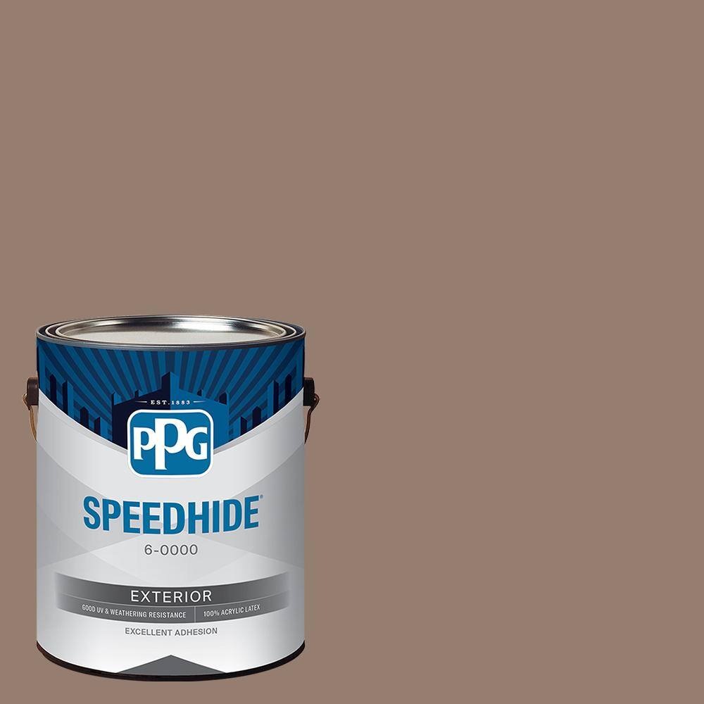 SPEEDHIDE 1 gal. PPG1074-5 Peppered Pecan Semi-Gloss Exterior Paint ...