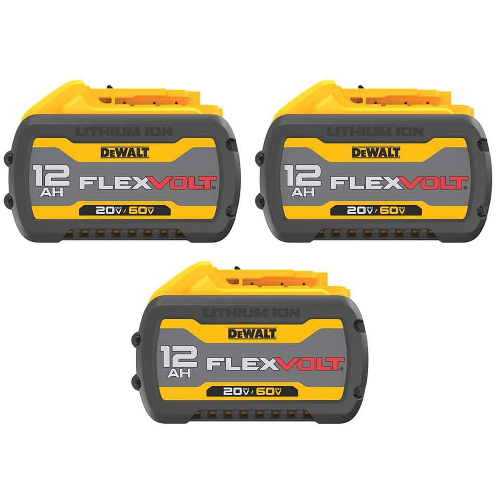 DEWALT FLEXVOLT 20V/60V MAX Lithium-Ion 12.0Ah Battery (3-Pack) DCB612 ...