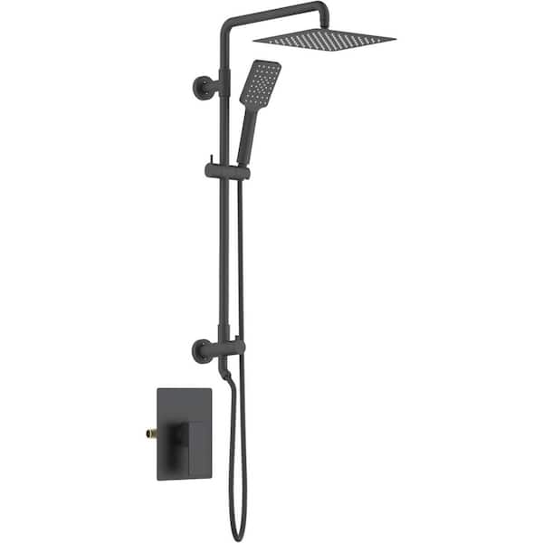 KIBI 3-Spray Wall Mount Dual Fixed and Handheld Shower Head 1.8 GPM in ...
