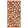 OUTDECO Leaf 3 ft. x 6 ft. Oxy-Shield Corten Steel Decorative Screen ...