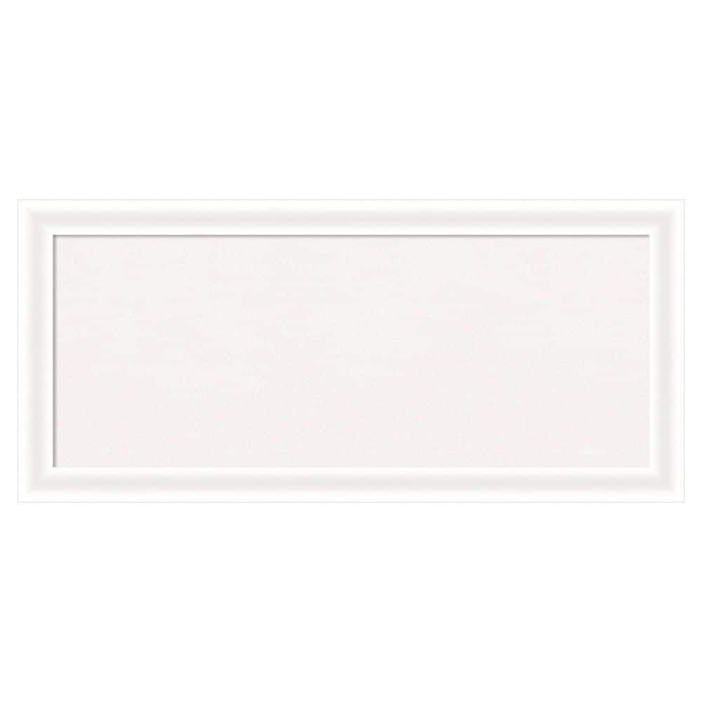 Amanti Art Oliver White Narrow 33 in. x 15 in., Wood Framed White Cork ...