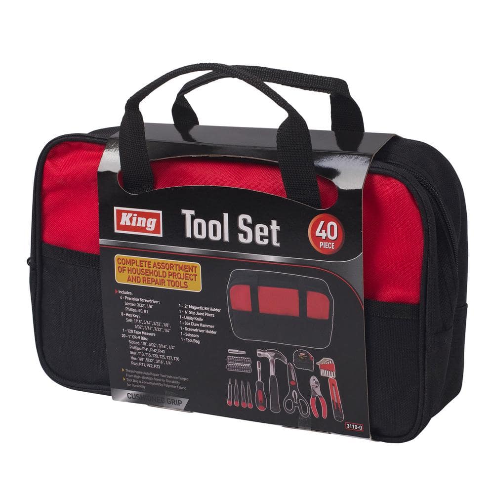KING 40-Piece Tool Set With Tool Bag 3110-0 - The Home Depot