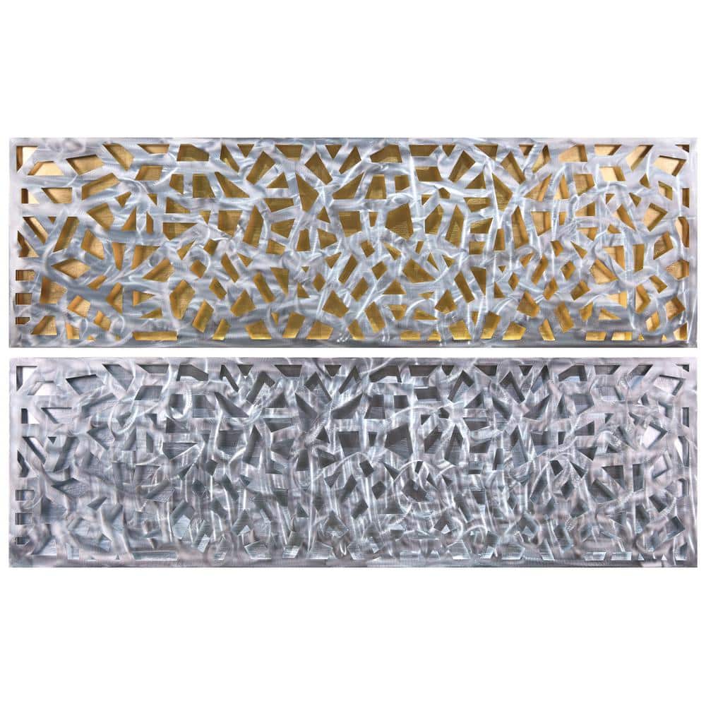 Empire Art Direct Gold & Silver Leaf encased on a 3D Polished Steel ...