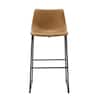Walker Edison Furniture Company 29-3/8 in. Whiskey Brown Faux Leather ...