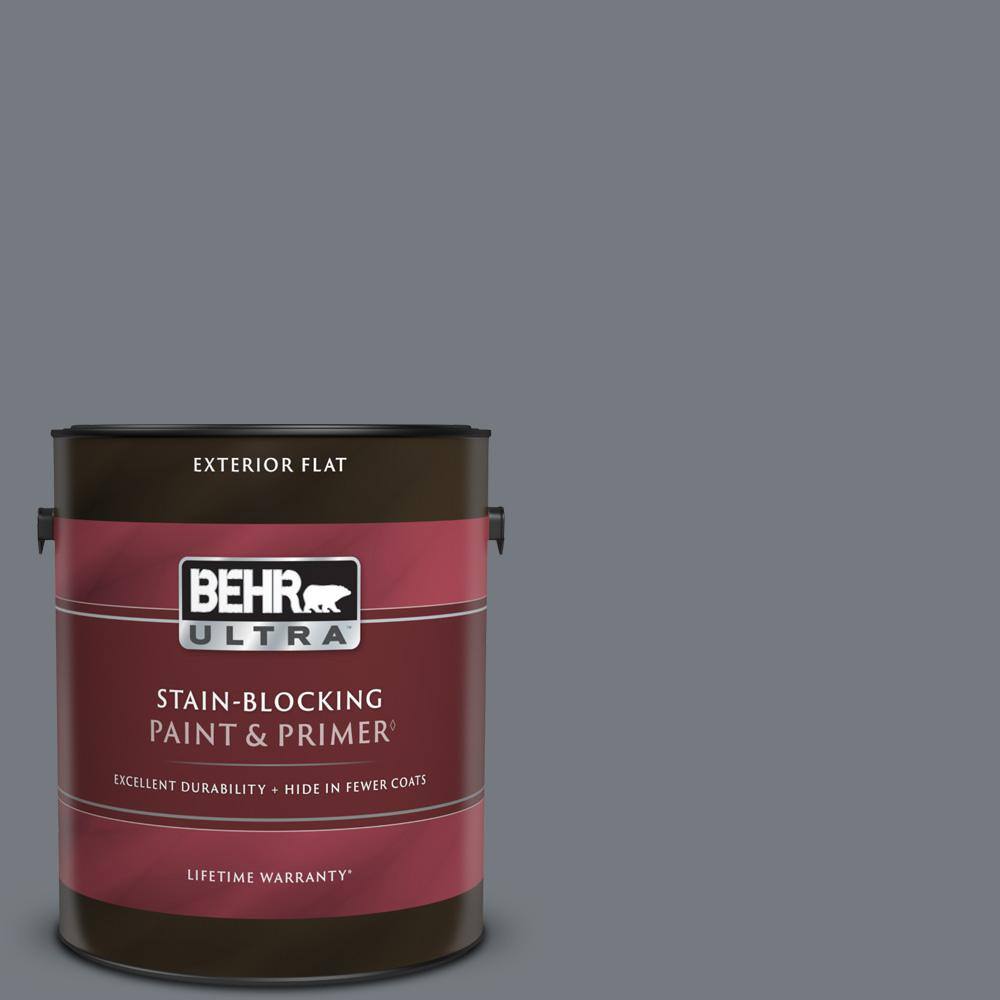 BEHR ULTRA 1 gal. #N510-5 Liquid Mercury color Flat Exterior Paint ...