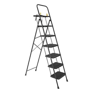 Tatayosi 6-Step Steel Step Stool Ladder 550 lbs. Load Capacity Type IA ...