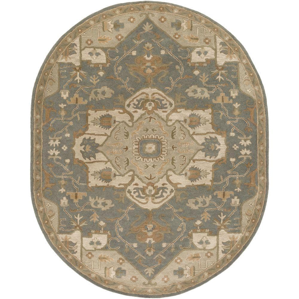 Livabliss Demetrios Slate 6 ft. x 9 ft. Oval Indoor Area Rug ...