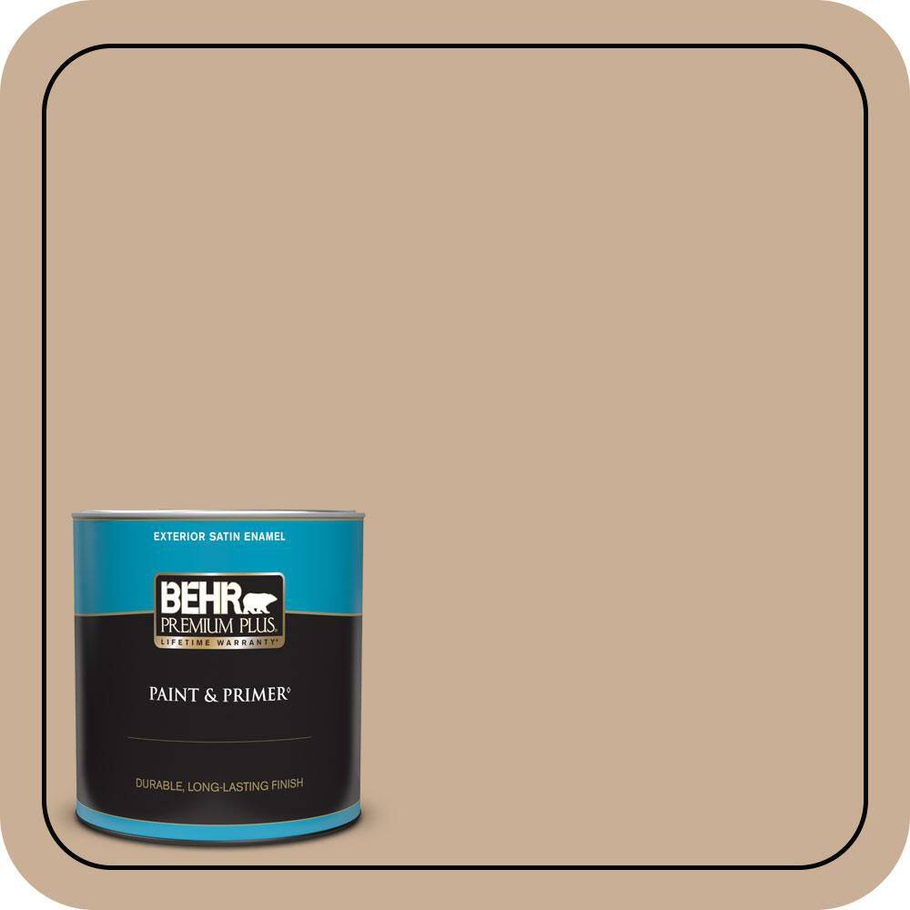 BEHR PREMIUM PLUS 1 qt. #280E-3 Toasted Wheat Satin Enamel Exterior ...