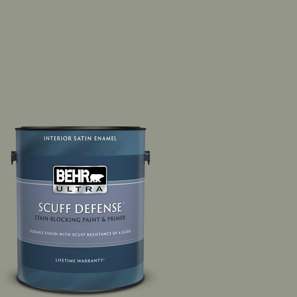 BEHR ULTRA 1 gal. #ECC-36-1 Shady Willow Extra Durable Satin Enamel ...