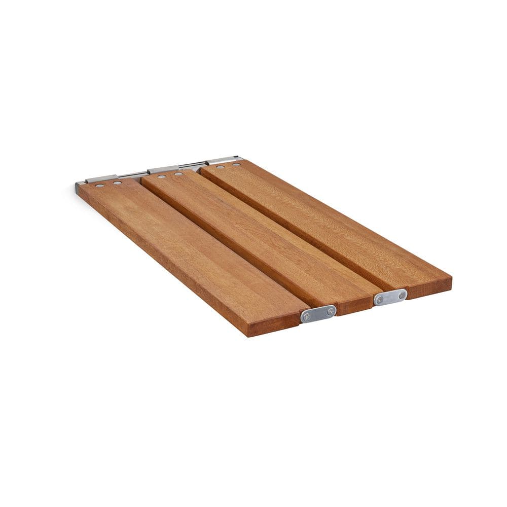 SEACHROME 29 inch Malibu Removable Tri-Fold Bathtub Bench Seat, Teak ...