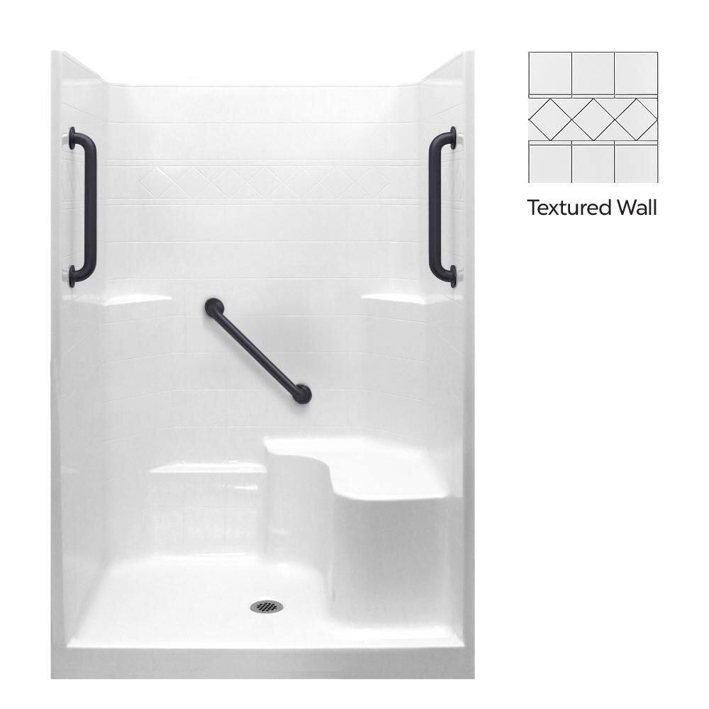 Ella Liberty 37 in. x 48 in. x 80 in. Alcove 1-Piece Shower Wall and ...