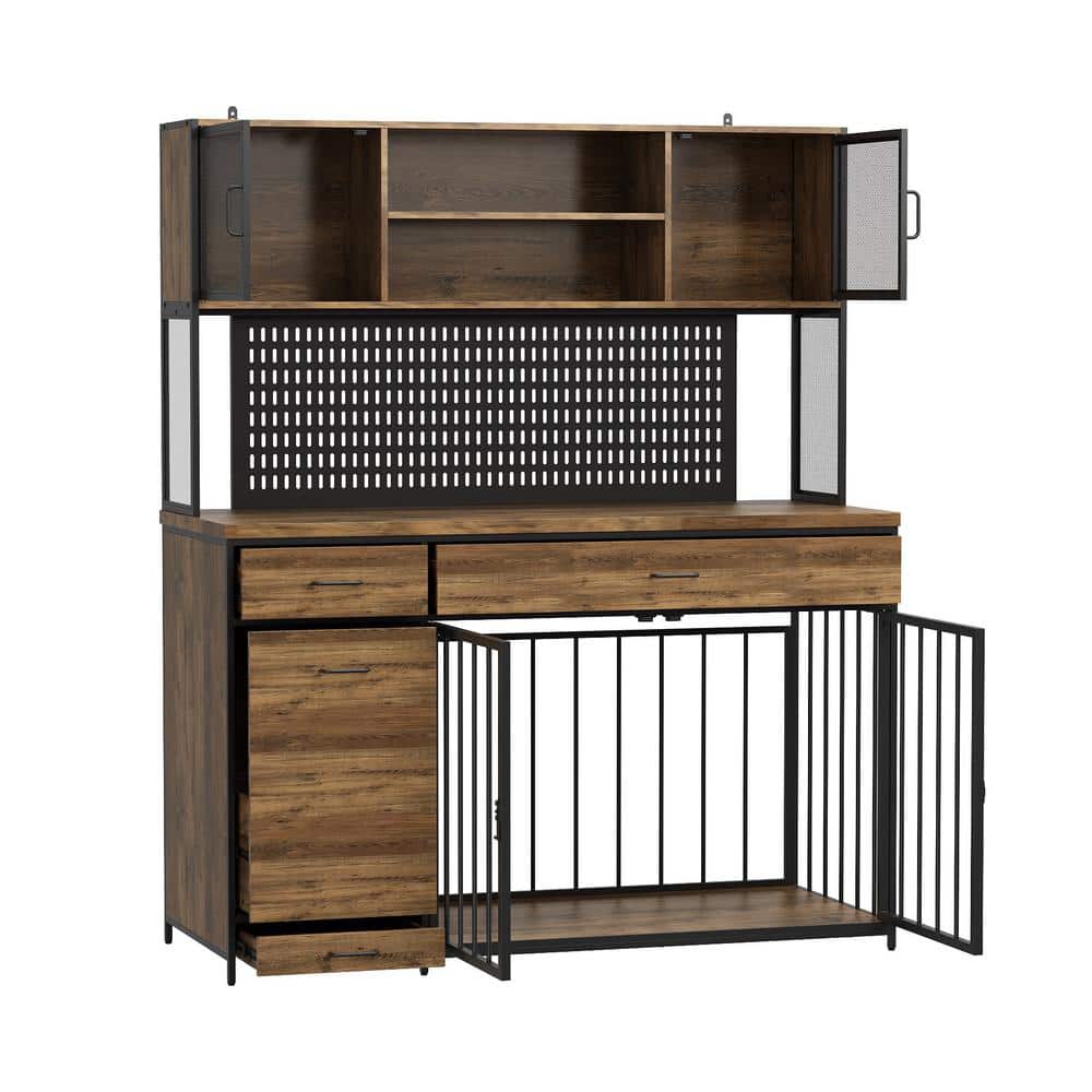 FUFU&GAGA Wooden Dog Crates with Storage, Large Pets Cages Furniture ...