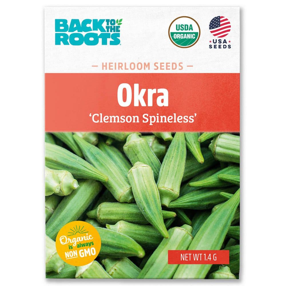Back to the Roots Organic Clemson Spineless 80 Okra Seed 46050F - The ...