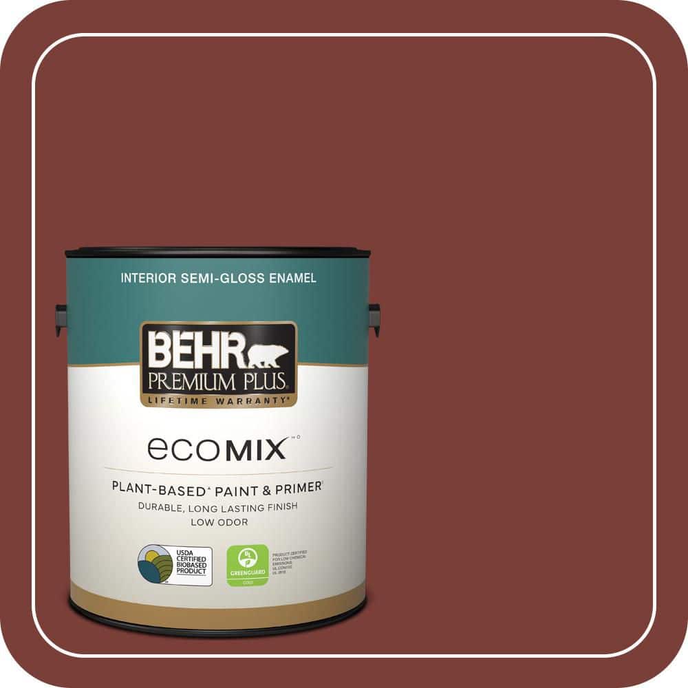 BEHR PREMIUM PLUS 1 gal. #PPU2-02 Red Pepper Semi-Gloss Enamel EcoMix ...