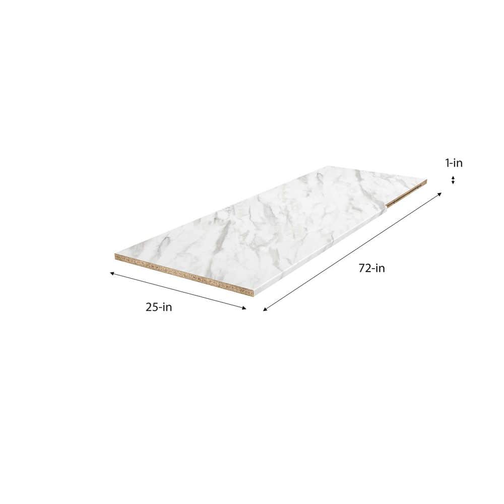 Latitude 59 6ft. L x 25 in. D Right Miter Laminate Countertop in Matte ...