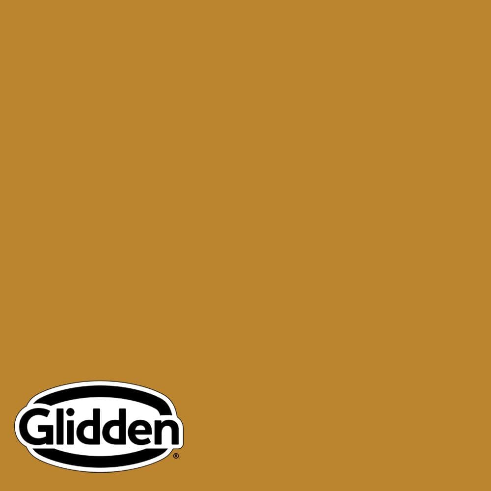 Glidden Premium 1 gal. PPG1208-7 Gothic Gold Flat Interior Latex Paint ...