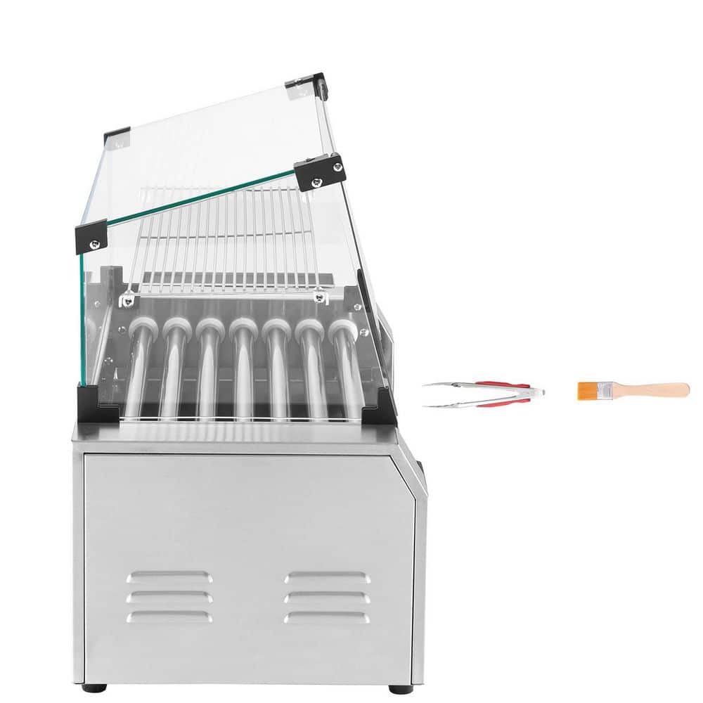 SKYSHALO Hot Dog Roller 18 Hot Dog 7 Rollers Stainless Steel Sausage Indoor Grill 1200W Hot Dog ...