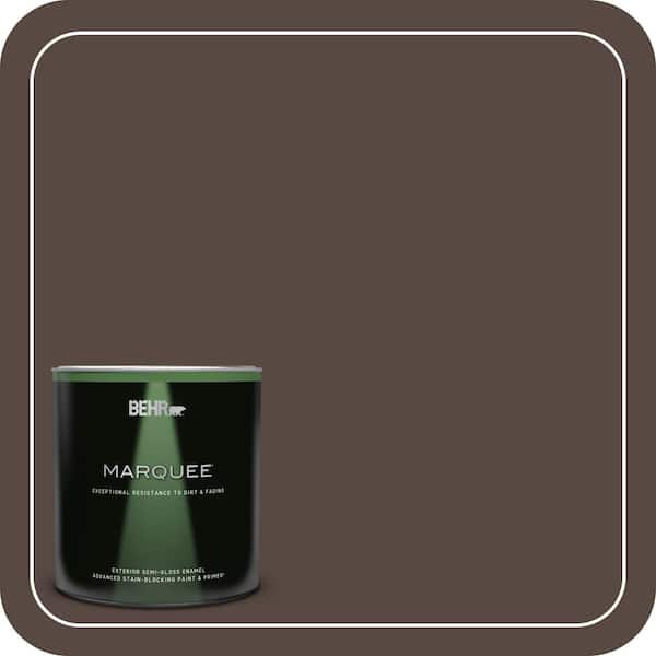 BEHR MARQUEE 1 qt. #780B-7 Bison Brown Semi-Gloss Enamel Exterior Paint ...