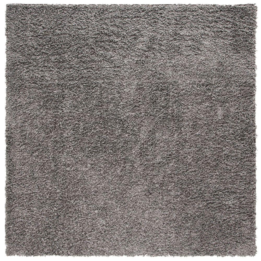SAFAVIEH August Shag Gray 7 ft. x 7 ft. Solid Square Area Rug AUG200F ...
