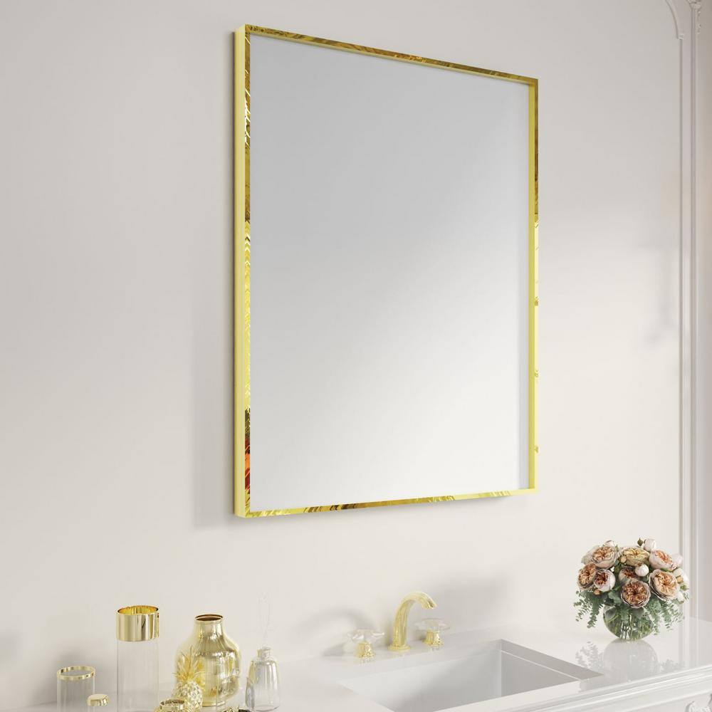 waterpar 28 in. W x 36 in. H Rectangular Aluminum Framed Wall Bathroom ...