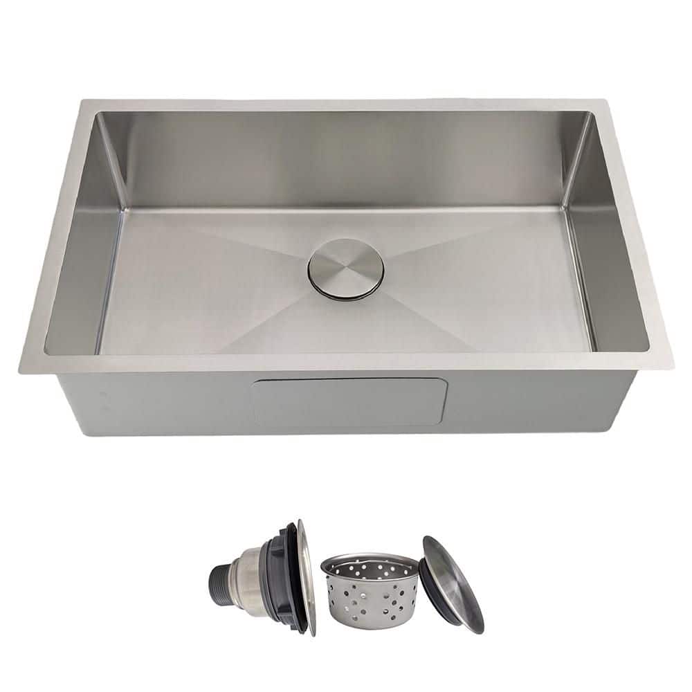 Delironexu 30 in. Undermount Kitchen Sink-Single Bowl 18 Gauge ...