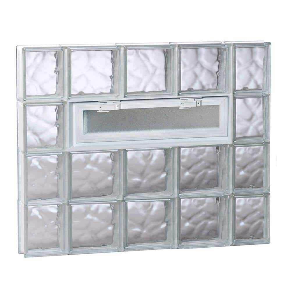 Clearly Secure 34.75 in. x 31 in. x 3.125 in. Frameless Wave Pattern ...