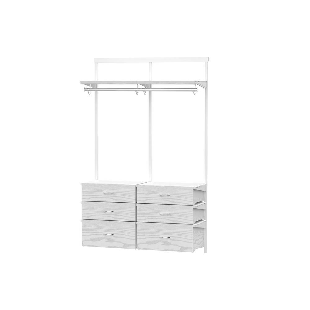 Everbilt Genevieve 4 ft. White Adjustable Closet Organizer with Long ...