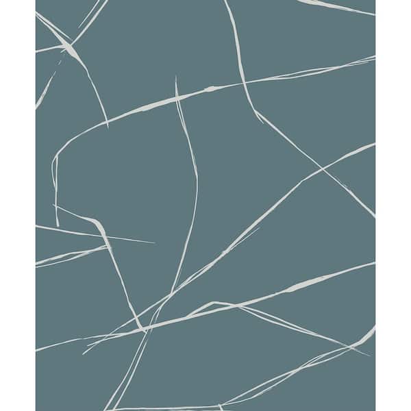 NextWall Blue Dusk Inkwork Abstract Vinyl Peel and Stick Wallpaper Roll ...