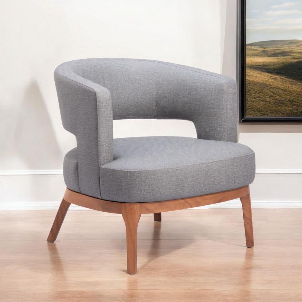 HomeRoots Gray Microfiber Stainless Metal Arm Chair 2000556466 - The ...