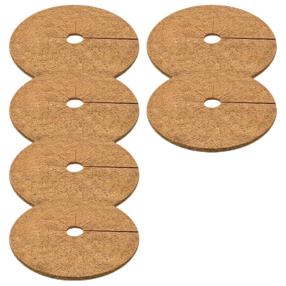 OGETFUUR 24 in. x 24 in. Coconut Fiber Tree Ring, 100% Natural Tree ...