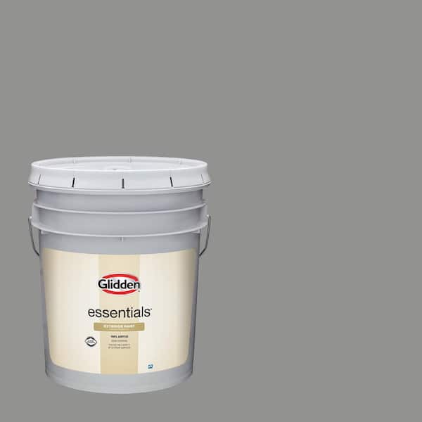 Glidden Essentials 5 gal. PPG0996-4 Cloudy Slate Flat Exterior Paint ...