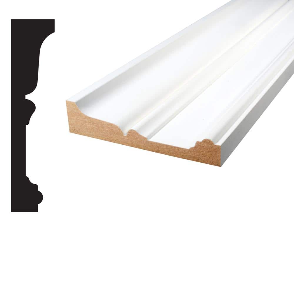 Alexandria Moulding 1-3/16 in. D x 5-1/4 in. W x 96 in. L MDF Primed ...