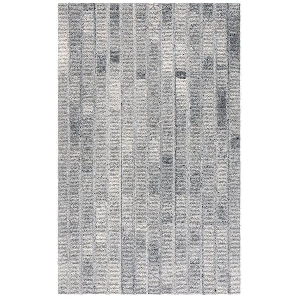 SAFAVIEH Harvest 4 ft. x 6 ft. Gray Isometric Tile Area Rug HVT108F-4 ...