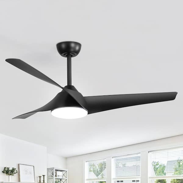 Sky Hog Essence 52-Inch Black Ceiling Fan with 3-Color Light, 3 ABS ...