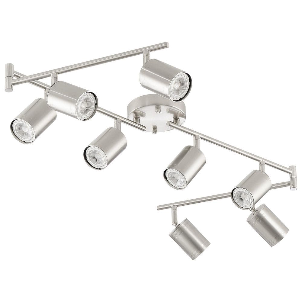 Merra 8-Light 4.5 ft. Galvanized Nickel Ceiling Mounted Hardwired Track ...