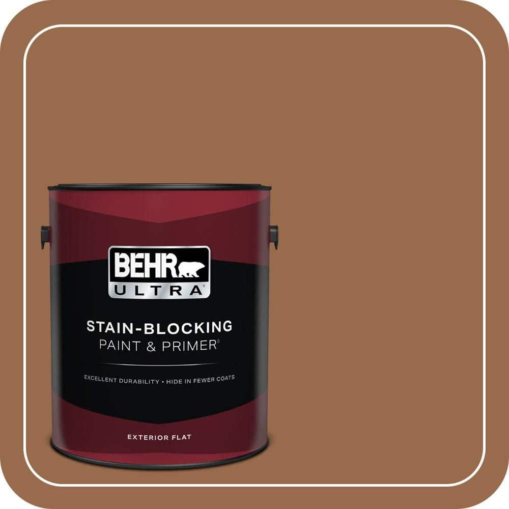BEHR ULTRA 1 gal. #S230-7 Toasted Bagel Flat Exterior Paint & Primer ...