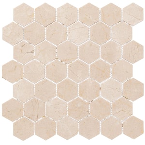 ANDOVA Channing Latte Elongated Hex Cream 4.5 in. x 8.25 in. Smooth ...