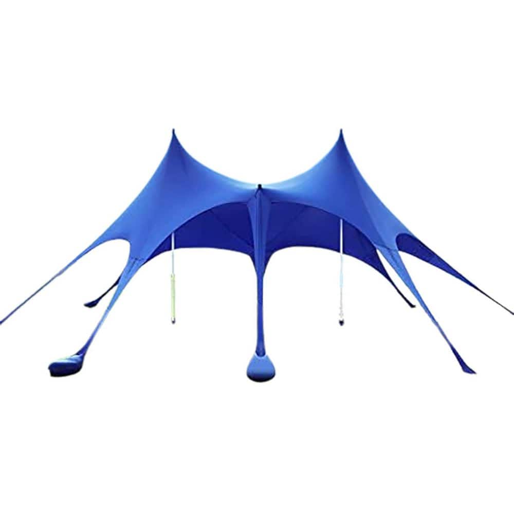 Phewnyzo 20 ft. x 13 ft. Blue Beach Tent with UPF50+ Sun Shelter ...