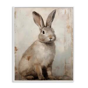 Stupell Industries Natural Rabbit Portrait by Arlington Prints Black ...