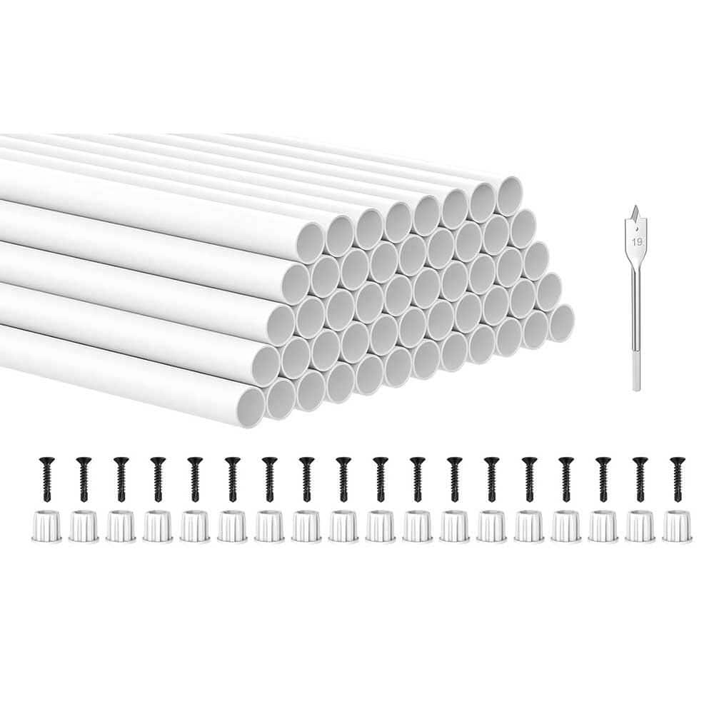 Afoxsos 50 Pack 36 x 3/4 Aluminum Round Deck Balusters with Anti-UV ...