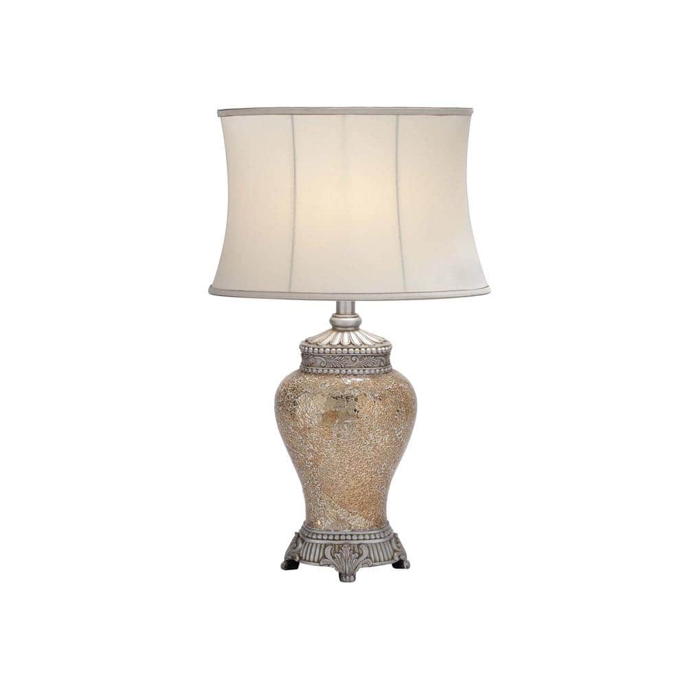 Litton Lane 30 in. Gold Glass Task and Reading Table Lamp with Detailed ...