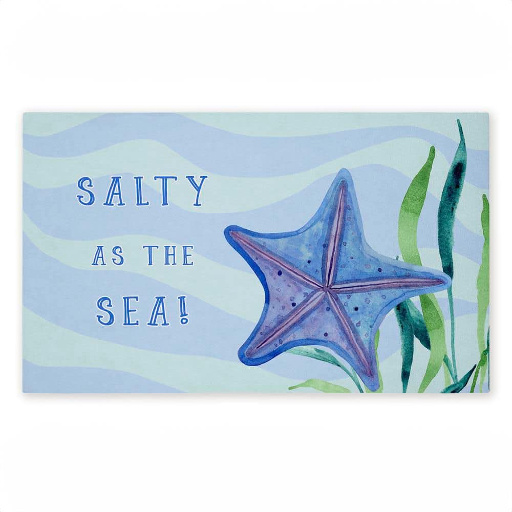 Stupell Industries Salty As The Sea Blue 18 in. x 30 in. Polyester Non ...