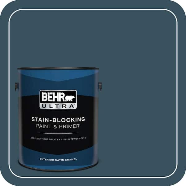 BEHR ULTRA 1 gal. #PPU13-20 Restless Sea Satin Enamel Exterior Paint ...